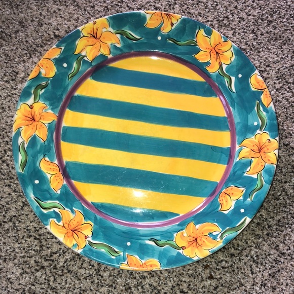 fleurtations | Dining | Very Large Heavy Hand Painted Serving Platter ...
